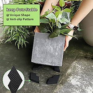 SNAIL GARDEN 40Pcs Invisible Pot Feet, Composable Hexagon Flower Pot Feet Risers for Muti-Styles Pots, Nonslip Gardening Pot Feet Pads for Indoor Outdoor Planters Garden Plant Pots Flowers