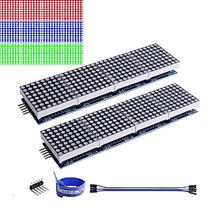 GeeekPi 2Pack MAX7219 8 x 32 Dot Matrix MCU 4 in 1 LED Display Module for Arduino Raspberry Pi (Red)