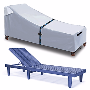 Zenicham Patio Chaise Lounge Cover with Handles, Outdoor Lounge Chair Cover Waterproof UV Resistant, Patio Furniture Covers with Air Vent (76L x 32W x 32H) inch