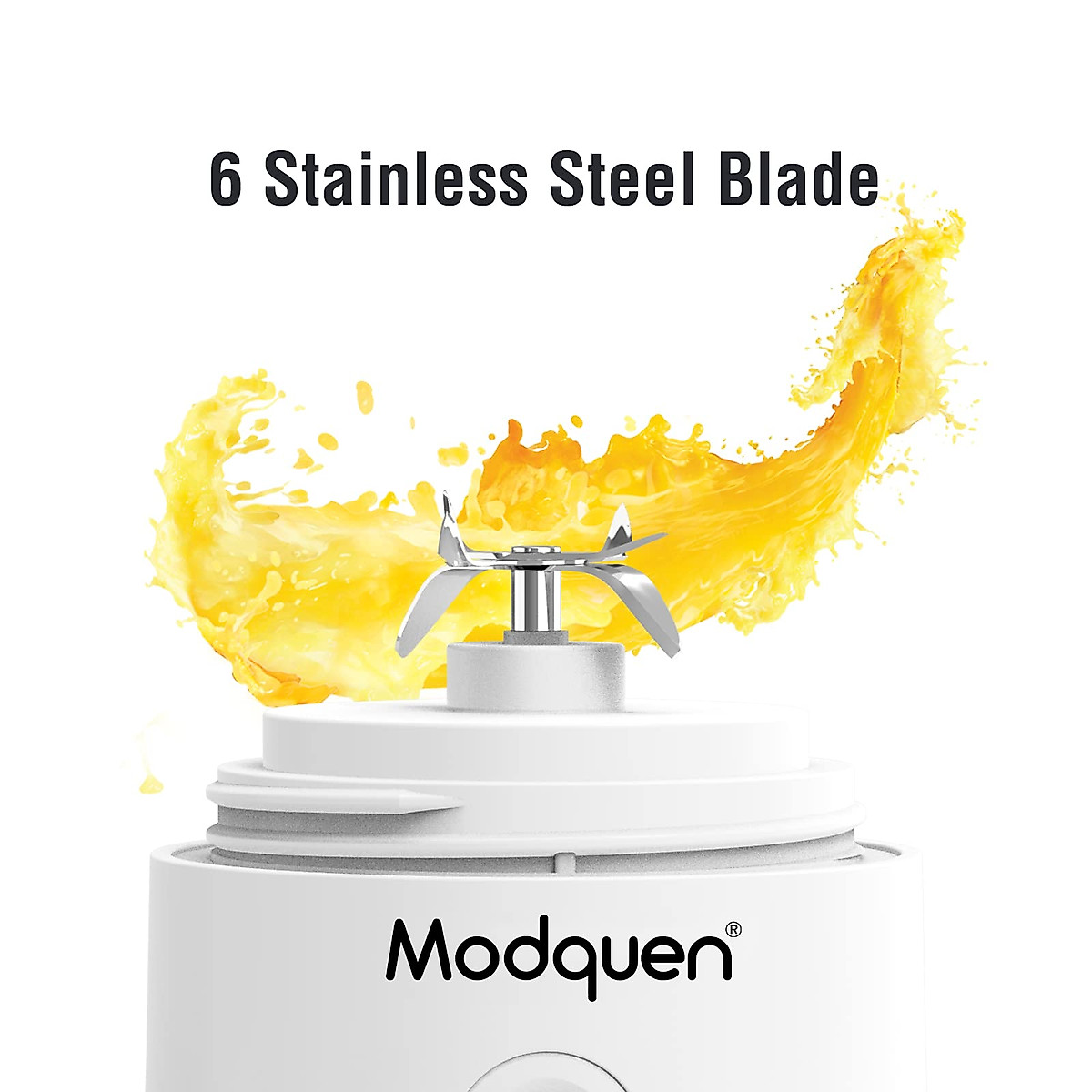 Modquen Portable Blender, 20 oz Personal Size Blender, Shakes and Smoothies Blender, 240 Watt BPA-Free Mini Blender Cup, USB Rechargeable Cordless Blenders (White)