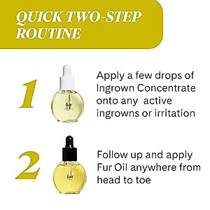 Fur Ingrown Hair Care Duo: Two-Step Preventative Ingrown Hair Treatment - Combines Fur Oil and Ingrown Concentrate - 0.5 FL oz each
