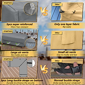 STARTWO Outdoor Sectional Sofa Cover Waterproof 83"x104" L-Shaped Patio Furniture Covers for Deck, Lawn and Backyard, Heavy Duty Outdoor Couch Cover, Left Facing, Gray