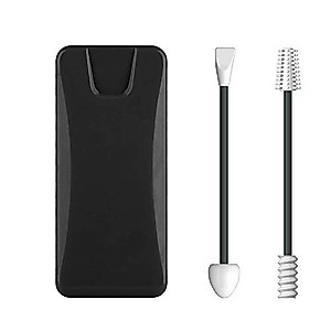 Upgraded Reusable Cotton Swabs 4 Pcs, Uramoto Silicone Ear Swabs Rough Friction Cotton Swabs for Ears Cleaning, Love Shape Swabs for Cosmetic Makeup Beauty-Black