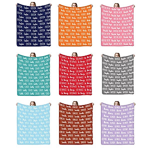jfu Name Blankets Personalized Kids,Personalized Name Blanket,Personalized Blankets for Kids,Personalized Baby Blankets Custom Blanket for Baby Girls Boys (70x100cm)
