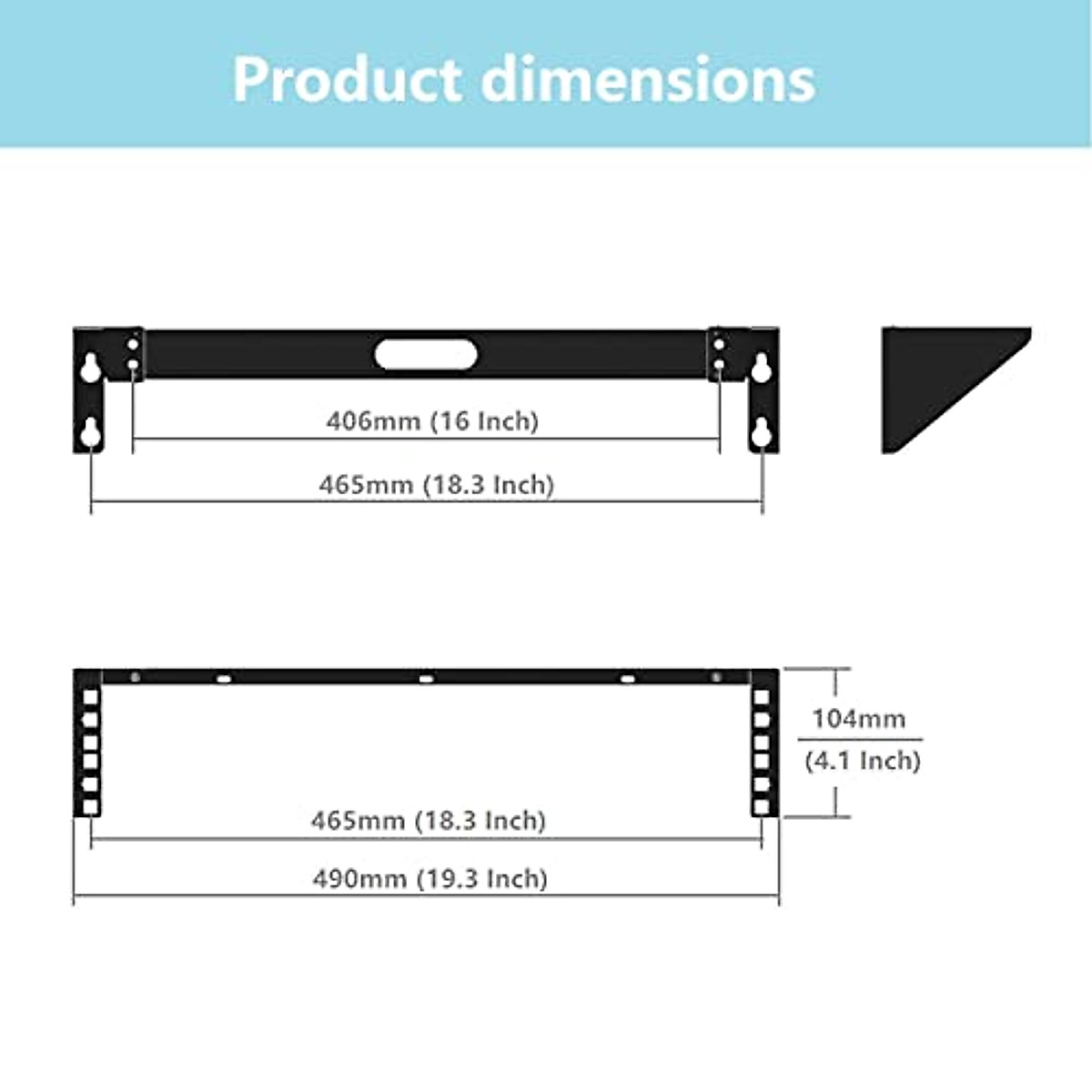QiaoYoubang 2U Foldable Wall Mount Patch Panel Bracket -Vertical Wall Mount Rack for 19 inches Networking Equipments Including Hardware