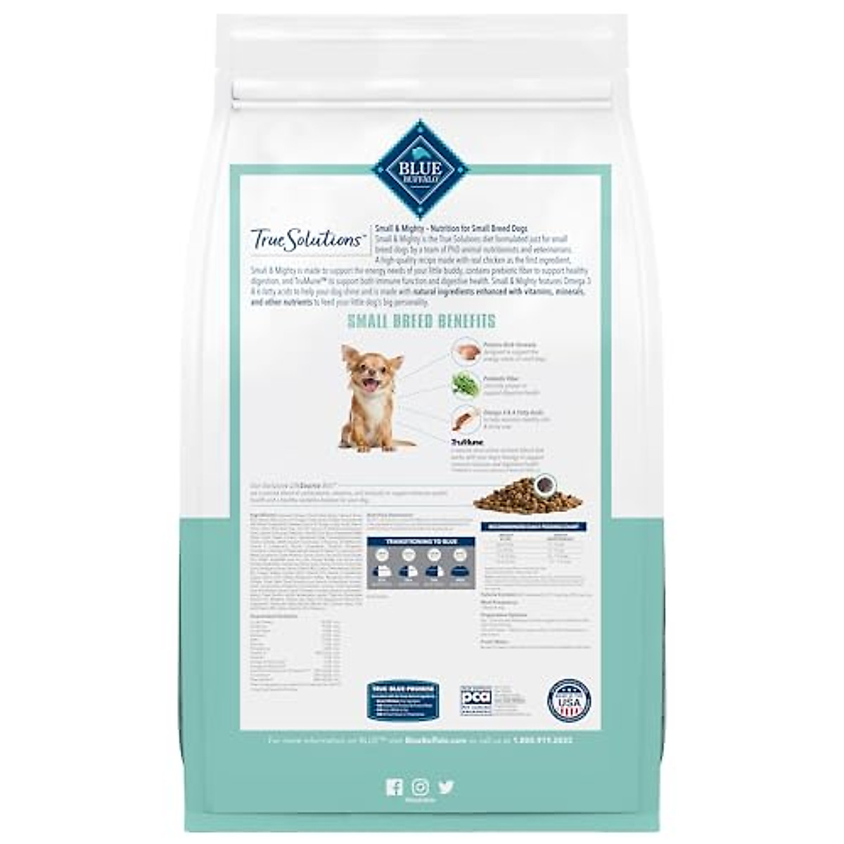 Blue Buffalo True Solutions Small & Mighty Natural Dry Food for Adult Small Breed Dogs, Chicken, 11-lb Bag