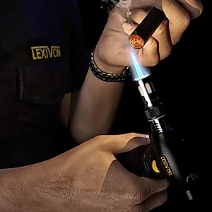 LEXIVON Butane Soldering Iron and Torch Multi-Purpose Kit | Cordless Self-Igniting Adjustable Flame 7-Tip Set | Pro Grade 125-Watt Equivalent