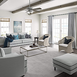 Hunter Fan Company 51019 Crestfield Indoor Ceiling Fan with LED Light and Pull Chain Control, 52", Matte Silver Finish