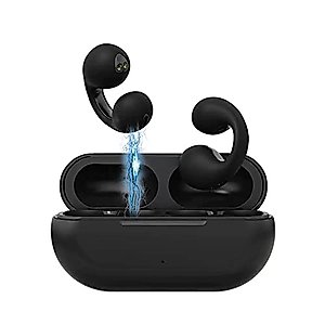 MONKPEAR Wireless Ear Clip Bone Conduction Headphones - Mini Bone Conduction Headphones, Open Ear Headphones Wireless Bluetooth for Running Sports (Black)