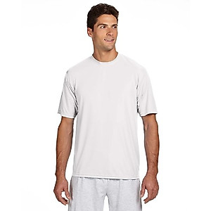 A4 Men's Cooling Performance Crew Short sleeve, White, Large