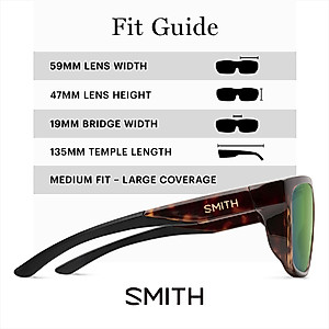 SMITH Barra Sunglasses – Performance Sports Active Sunglasses for Watersports, Fishing & More – For Men & Women – Tortoise + Green ChromaPop Polarized Mirror Lenses