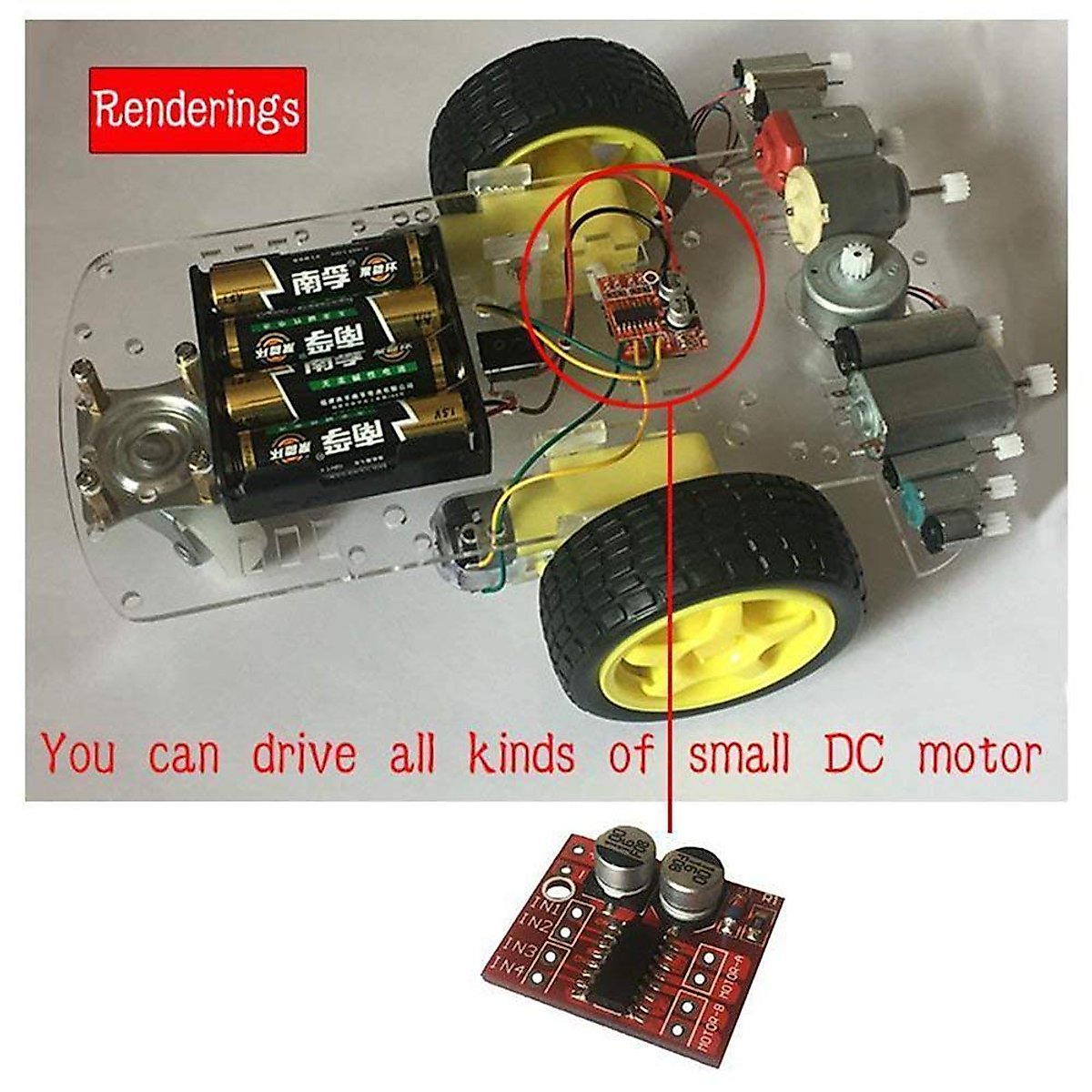 Aideepen 5pcs Dual H-Bridge DC Stepper 1.5A 2 Way DC Motor Driver Module Replace Stepper L298N for Smart Car Power