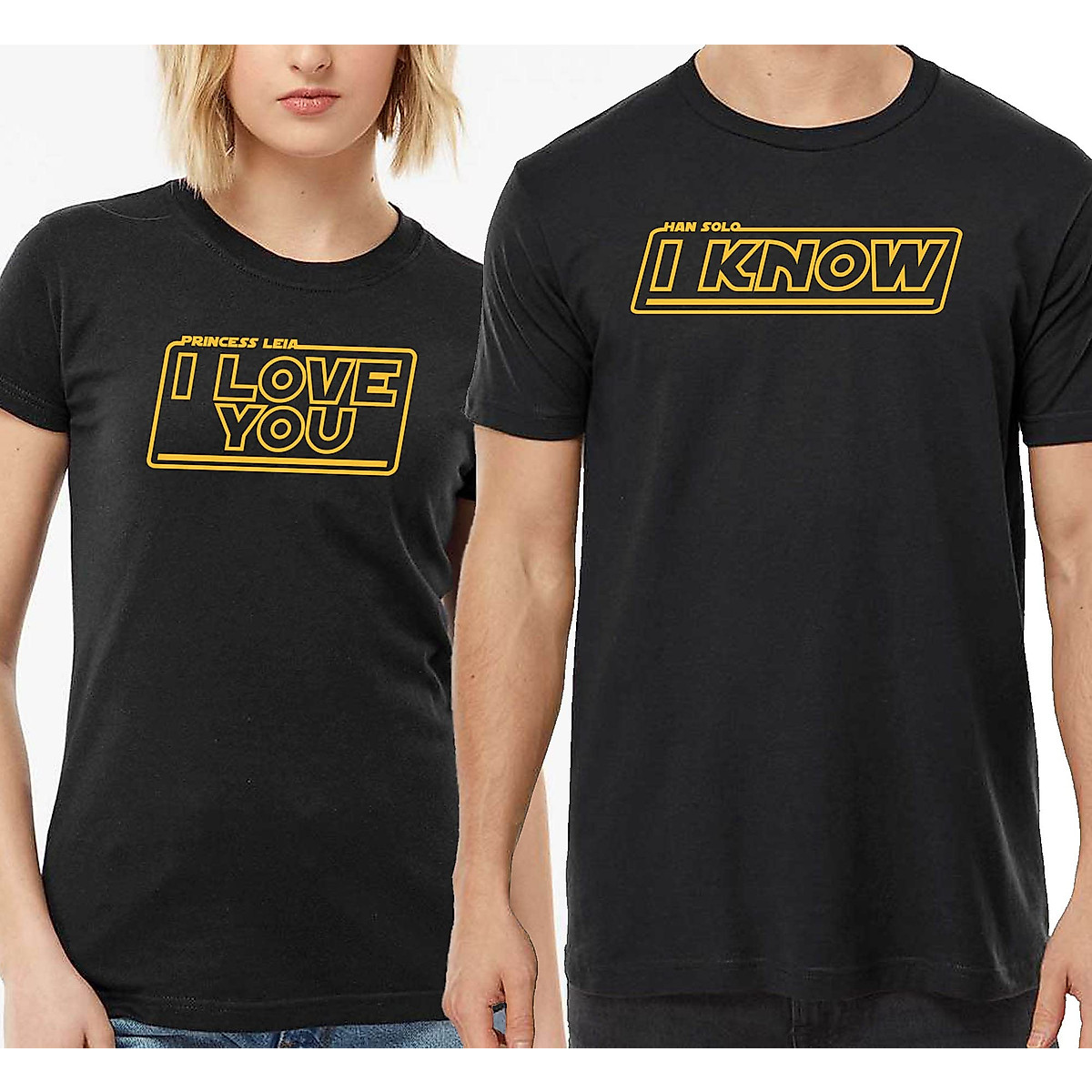 I Love You... I Know - Matching Couples T-Shirt Set (Women Medium/Men Large, Sun Yellow)