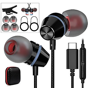 USB C Headphones with Mic for iPad Air 2024 Samsung S24 Ultra S23 S22 A55 A35 iPhone 15 Pro Max, USB Type C Wired Earbuds In-ear Headset for OnePlus Open 12 11 9 Galaxy Z Fold 5 Google Pixel 8 Pro 7 6