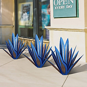 Auralto 25“ Metal Art Tequila Rustic Sculpture Garden Yard Sculpture Home Decor 9 Leaves