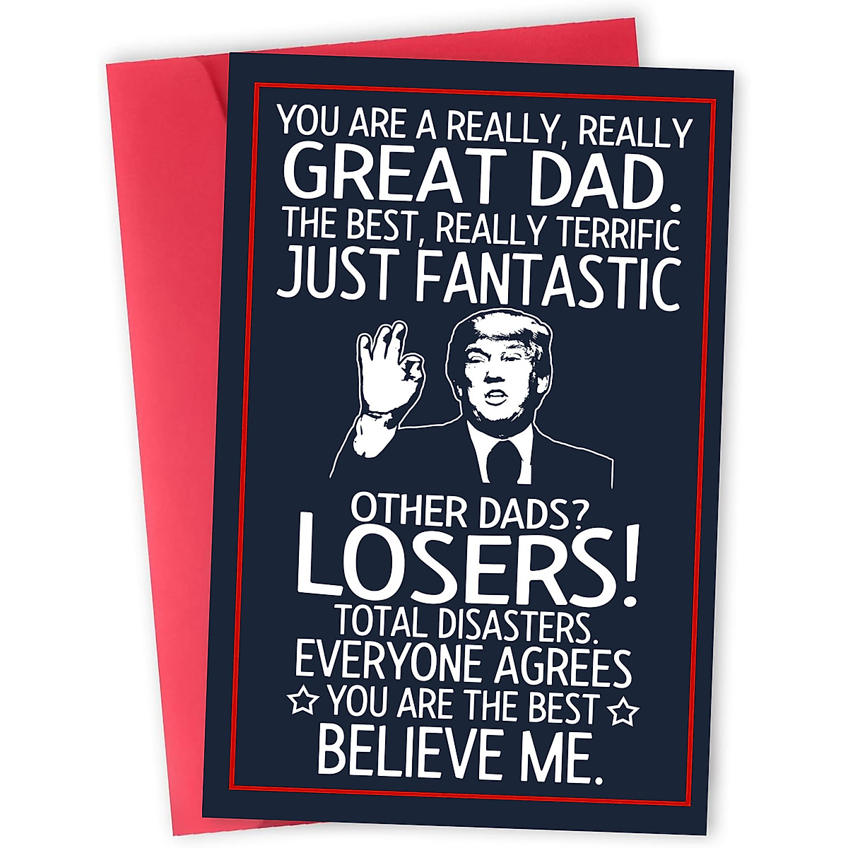 BETHEGIFT Funny Card for Dad from Daughter, Son, Kids - Dad Birthday Card - Christmas Gifts for Dad Card - Dad Christmas Gifts - Fathers Day Card for Dad - Humorous Dad Greeting Cards
