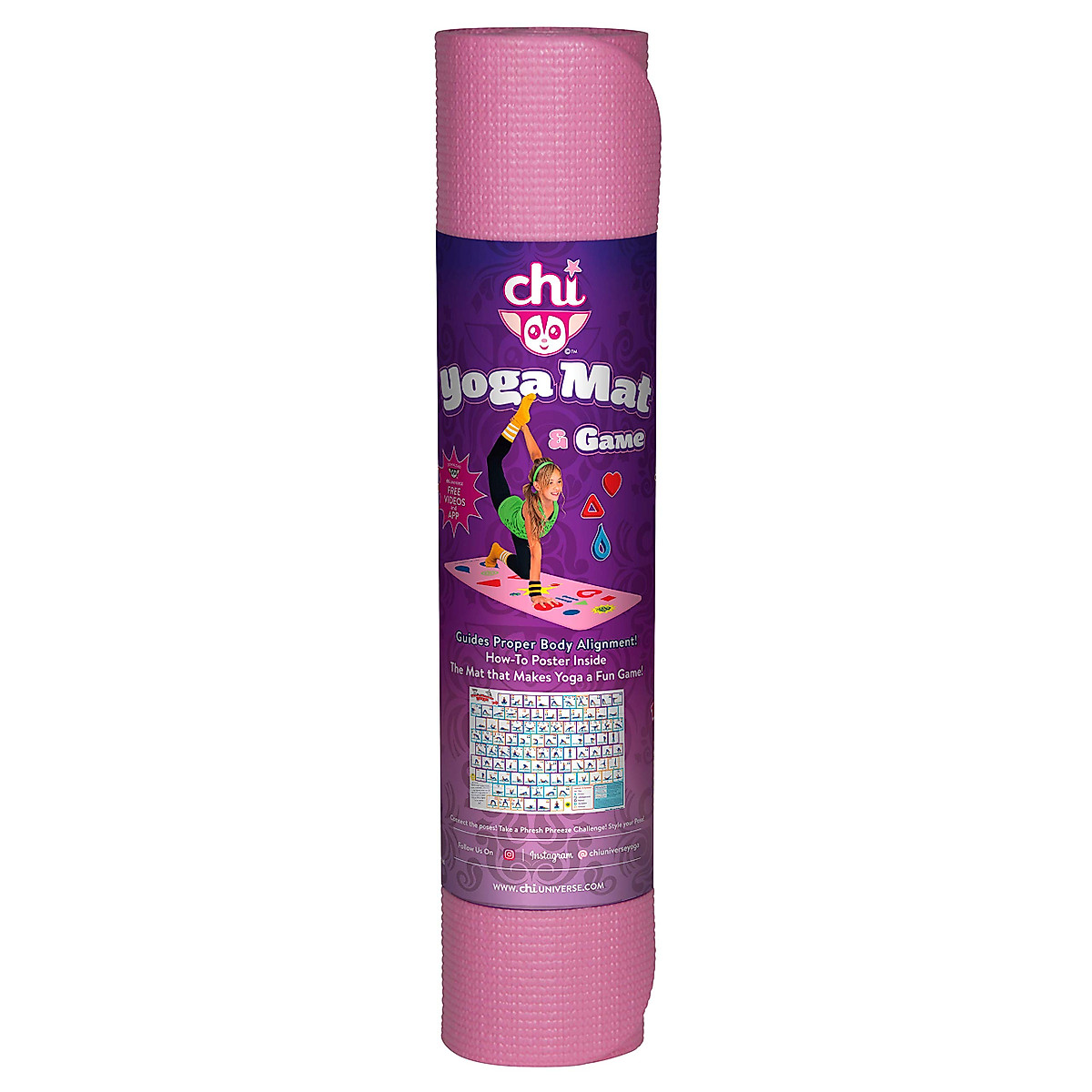Chi Phresh Yoga Mat & Game (Pink, Kids)