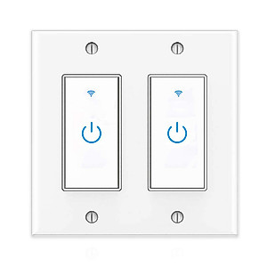 Smart WiFi Wall Outlet Plug, WiFi Wall Socket Duplex Receptacle, 15 Amp with 2 Independent Control, Compatible with Amazon Alexa and Google Home
