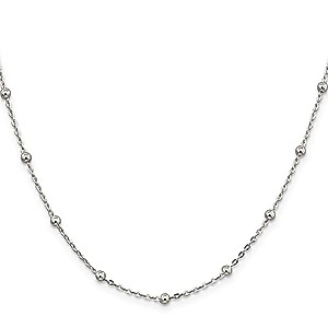 IceCarats 925 Sterling Silver 1.3mm Beaded Ball Chain Necklace 18 inch