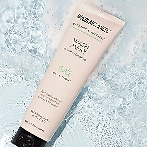 MDSolarSciences Wash Away One Step Foaming Cleanser Removes Impurities, Makeup & Sunscreen, Dermatologist Developed Vegan Formula with Hyaluronic Acid, Pineapple Extract, Aloe & Vitamin B5, 5 Fl Oz.