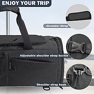 Noelen Gad Travel Duffle Bag for men 50L Medium Sports Gym Bag with Dry wet separation Pocket & Shoes Compartment Weekender Overnight Backpack for Traveling Duffel Bag Backpack (Black)