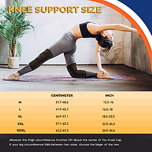 SHENGYADE 2 Pack Copper Knee Braces for Knee Pain Men Women, Copper Compression Knee Sleeve with Patella Gel Pads & Side Stabilizers for Working, Running, Workout, Volleyball, Tennis, Arthritis, ACL,