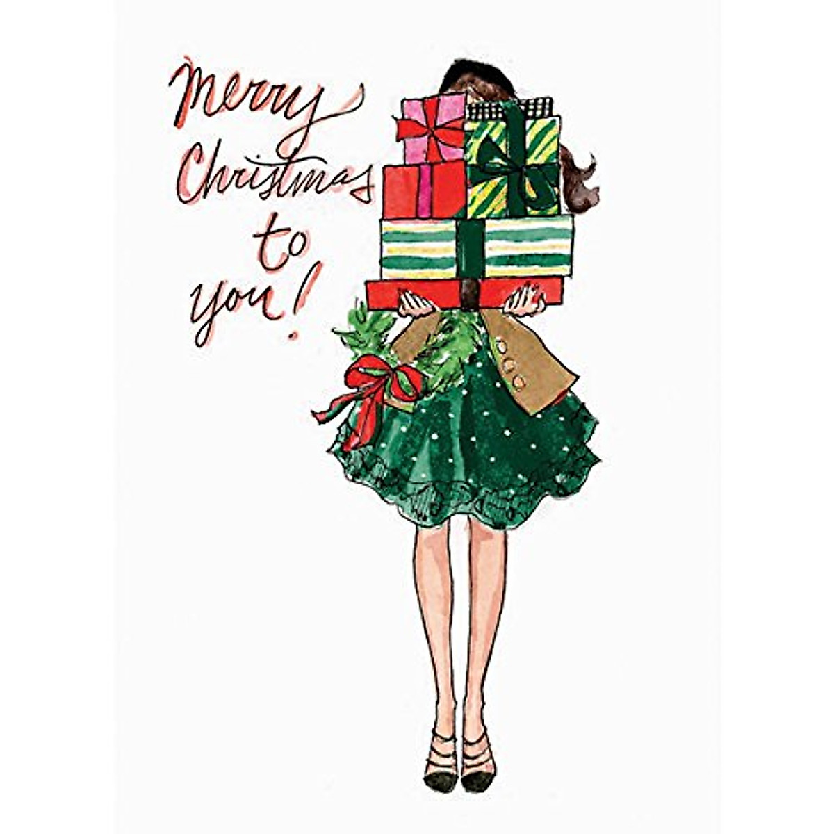 Graphique Chic Xmas Holiday Cards | Pack of 20 Blank Cards with Envelopes | Christmas Greetings | 4 Assorted Designs with Glitter Accents | Boxed Set for Personalized Notes | 4.25" x 5.875"