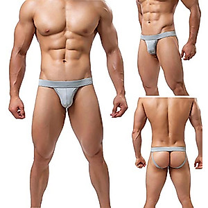 Tyhengta Men's Athletic Supporter Jockstrap Performance Underwear Briefs 1 Pack Large