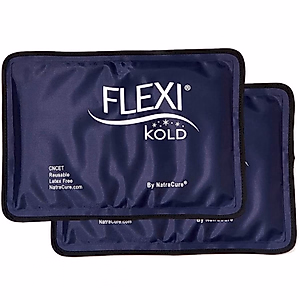 2 FlexiKold Gel Ice Packs - Ice Packs for Injuries Reusable, Back Pain Relief, Knee Ice Pack Wrap, After Surgery, Ice Pack for Knee - 6303-COLD-2PK by NatraCure - Medium - 7.5” x 11.5” – 2PK