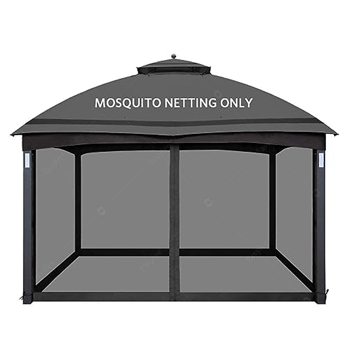 EasyLee Gazebo Universal Replacement Mosquito Netting 10x12, 4-Panel Screen Walls for Outdoor Patio with Zipper, Mosquito Net for Tent Only (Black)
