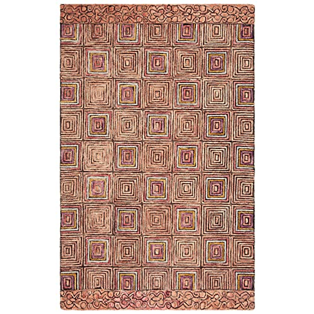 SAFAVIEH Aspen Collection 6' x 9' Pink / Blue APN285U Handmade Boho Wool Area Rug