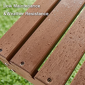 Psilvam Adirondack Ottoman, Adirondack Footstool for Adirondack Chair Weather Resistant Foot Rest for Outdoor Porch, Yard, Garden（Brown）