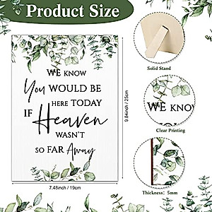 4 Pcs Wedding Sign for Ceremony and Reception in Loving Memory Wedding Sign We Know You Would Be Here Heaven Wedding Sign Wood Wedding Decor Wedding Memorial Table Sign Wedding Reception Sign for Gift
