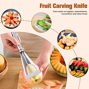 Stainless Steel Fruit Carving Knife - V Shape Channel Knife Tool, Fruit & Vegetable DIY Carving Tool, Food Carving Mold Carving Tool Kitchen Accessories for Home Kitchen DIY Platter Tray Decoration