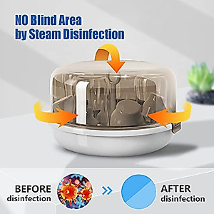 Baby Bottle sterilizer Microwave Steam Sterilizer for Baby Bottles, Pacifier, Breast Pumps Accessories, Large Capacity, 99.99% Disinfection in 2 Mins