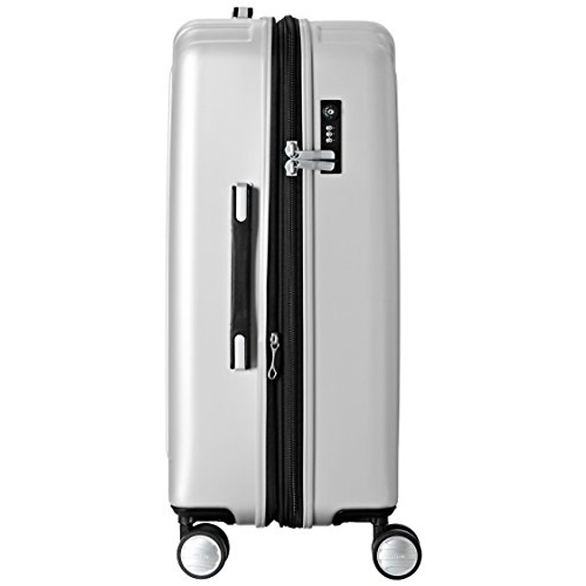 DELSEY Paris Titanium Hardside Expandable Luggage with Spinner Wheels, Silver, Checked-Medium 25 Inch