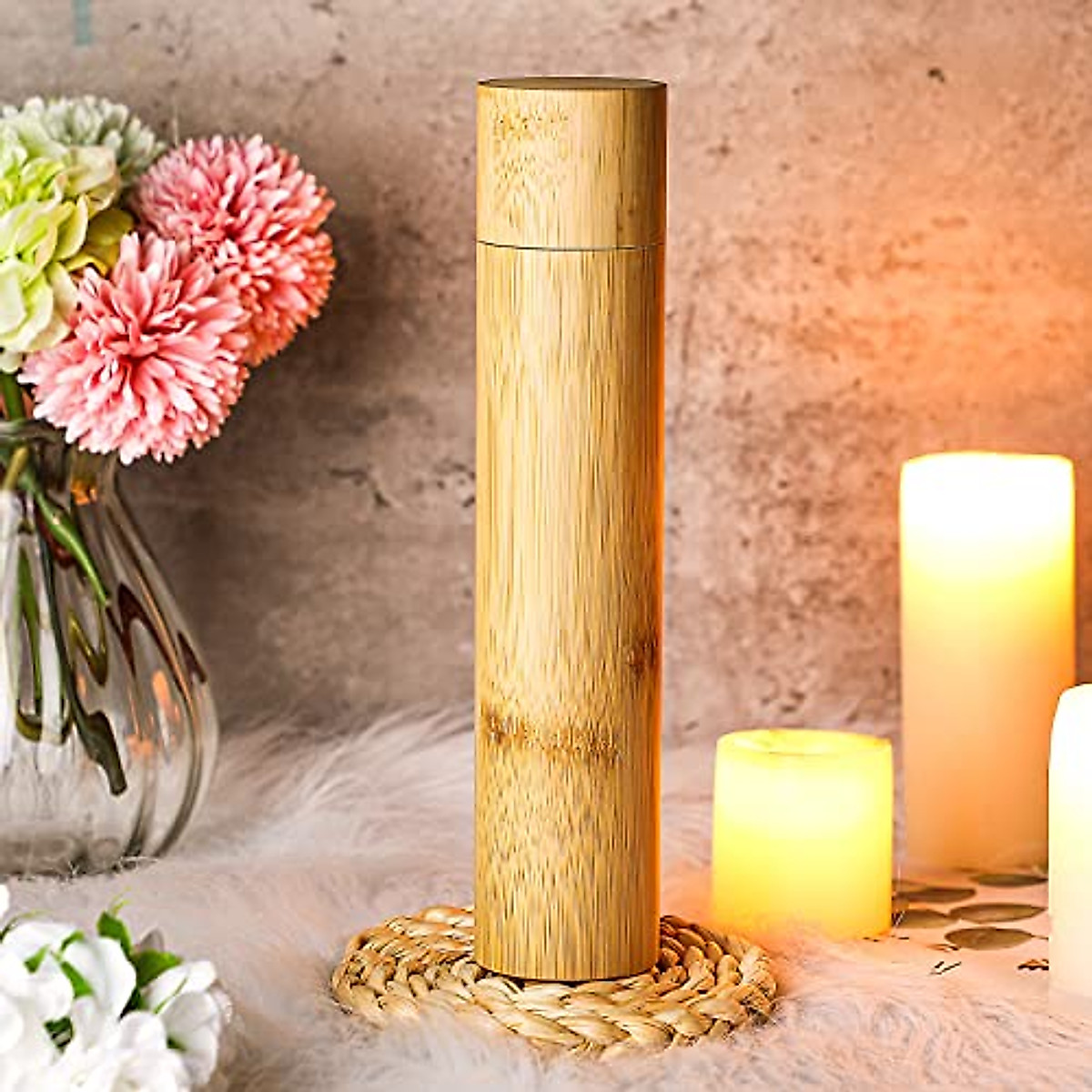 Scattering Urns Bamboo Scattering Cremation Small Urns Mini Bamboo Spreading Funeral Urn Tube Keepsake Urn with Black Velvet Bag Scattering Urns Human Ashes Caskets for Humans PET Dog Cat Ashes