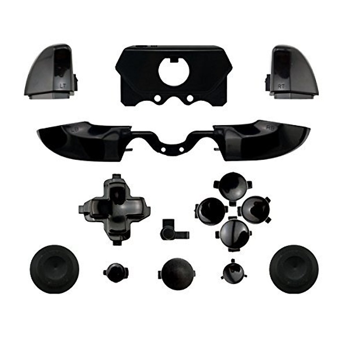 Matte ABXY Dpad Triggers Full Buttons Set Mod Kits for XBox One Elite Controller (Black)