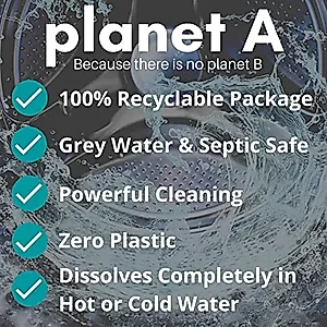 Planet A (60 Loads) Fresh Linen - Laundry Detergent Soap Sheets - Plastic Free - Hypoallergenic Eco Friendly Wash - No Liquid Great for Travel Cleaning Strips