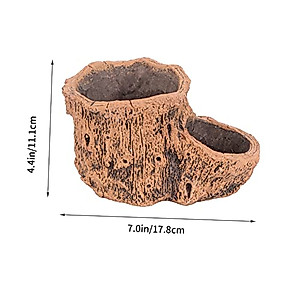DOITOOL 1pc Stump Orchid Home S Indoor Garden Outdoor Flower Hole Plants Cactus for with Succulent Drainage Flowerpot Pot Bowl Planter Cement Decoration Desktop Container Bonsai Driftwood