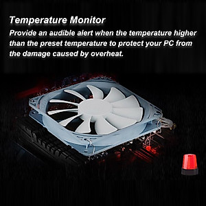 Wscoficey Fan Controller Temperature Monitor Automatic Speed Control LCD Front Panel STW 5.25" 5 Channel Touchscreen for Computer Cooling Fans