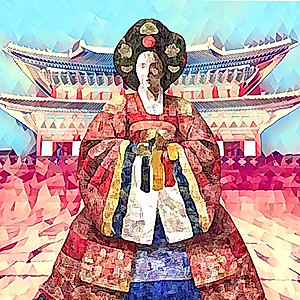 RESPEKT SAN FRANCISCO Korean Queen Meditation Cushion with Embroidery Design for Women and Men, Yoga, Sitting on Floor: 24” (Green: Throw Pillow)