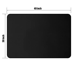 Kuyal Chair mat for Hardwood Floor 30 x 48 inches Rectangle Floor Mats Wood/Tile Protection Mat for Office & Home, Black