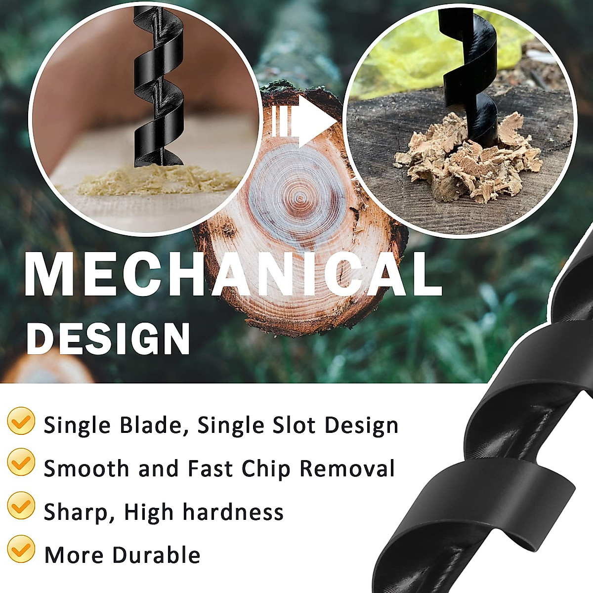 Bushcraft Survival 1” x 12” Scotch Eye Hand Wood Auger Drill Bit for Bushcraft Backpack and Camping - Perfect Addition Tool to Survival and Camping Gear Packs