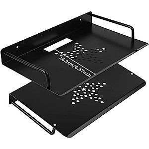 Xiboya textile Alumimum Alloy Wall Mount Shelf Bracket for TV Accessories WiFi Router TV Box Set Top Box ( Black,13'' x 8.2'')