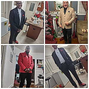 WEEN CHARM Mens Casual Black Slim Fit Suit Jacket Blazer 3 Button Suit Sport Jackets