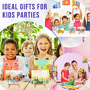 Fuutreo Watercolor Paint Sets 3x4 Mini Canvas Easel Paints Brush Set Kids Art Party Favors and Party Supplies Watercolor Paint Favors Washable Bulk for Kids Birthday Prizes(48 Pcs)