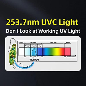 BAIMNOCM UV Disinfection Lamp Hanging Mite Odor Mold Removal Germicidal Lamp with Remote Control Timer UV-C Light Sanitizer with Ozone for Basement Kitchen