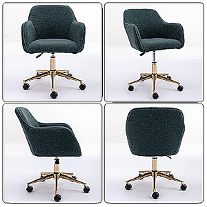 HomVent Desk Chairs on Wheels White Vanity Chair with Girls Comfy Computer Desk Chair,Comfortable Chair for Desk/Task Chair/Rolling Chair for Bedroom,Living Room,Vanity Room