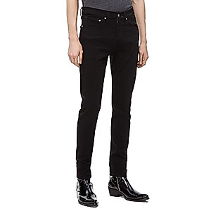 Calvin Klein Men Skinny Fit Jeans, Black, 32W x 30L